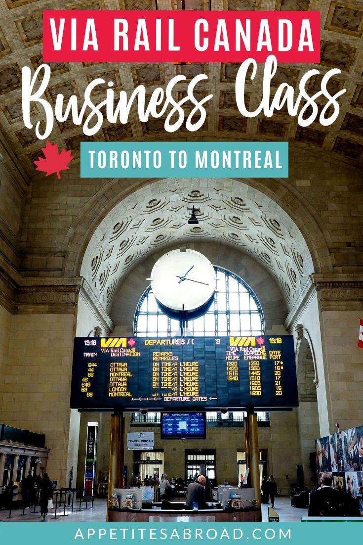 VIA Rail Business Class from Toronto to Montreal - Appetites Abroad